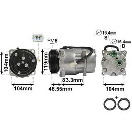 Van Wezel Kompressor, Klimaanlage 0900k161 f&uuml;r CITRO&Euml;N FIAT CITRO&Euml;N/PEUGEOT