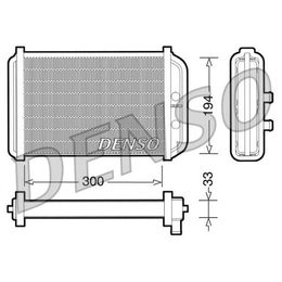 DENSO W&auml;rmetauscher, Innenraumheizung drr09033 f&uuml;r Fiat