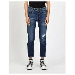 Boyfriend-Jeans Gang "Gang Jeans Boyfriend 94NICA CROPPED", Damen, Gr. 25, denim dunkelblau, Denim/Jeans, 90% Baumwolle, 2% Elasthan, 8% Polyester, Jeans