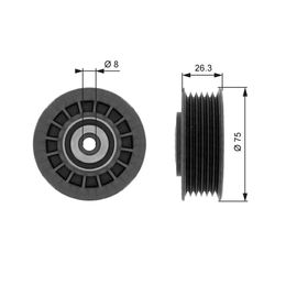 GATES Spannrolle, Keilrippenriemen t38092 f&uuml;r Mercedes