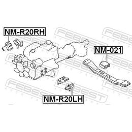 FEBEST Lagerung, Motor nmr20lh vorne links f&uuml;r NISSAN