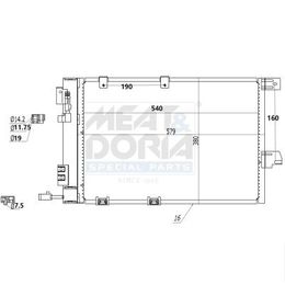 MEAT & DORIA MEAT & DORIA Kondensator, Klimaanlage 991050 f&uuml;r Opel GM