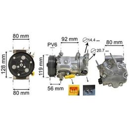 Van Wezel Kompressor, Klimaanlage 0900k255 f&uuml;r CITRO&Euml;N/PEUGEOT CITRO&Euml;N DS
