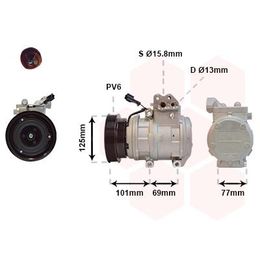 Van Wezel Kompressor, Klimaanlage 8200k208 f&uuml;r HYUNDAI