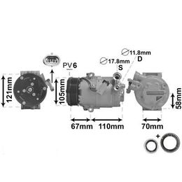 Van Wezel Kompressor, Klimaanlage 3700k494 f&uuml;r OPEL GENERAL MOTORS