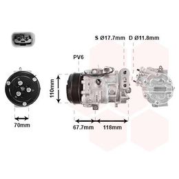 Van Wezel Kompressor, Klimaanlage 1700k384 f&uuml;r Fiat / LANCIA