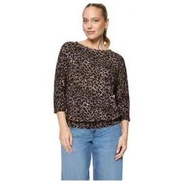 3/4-Arm-Shirt Zero "Damen mit 3/4 Arm", Damen, Gr. 34, beige, schwarz, Jersey, Obermaterial: 5% Elasthan, 95% Viskose, bedruckt, Basic, figurumspielend normal, U-Boot-Ausschnitt, Shirts 3/4-Arm-Shirt, Material