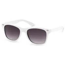 Wayfarer styleBREAKER "Kinder Sonnenbrille Nerd Style", Jungen, grau (gestell wei&szlig;, glas grau verlauf), Modisch, Sonnenbrillen