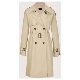 Madeleine Mode Trenchcoat MADELEINE "Trenchcoat Eleganter gef&uuml;tterter Zweireiher", Damen, Gr. 44, beige (cappuccino), Obermaterial: 80% Polyester PES. 20% Viskose CV., Modern, M&auml;ntel, Trench Longform
