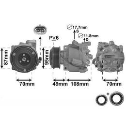 Van Wezel Kompressor, Klimaanlage 3700k668 f&uuml;r Opel