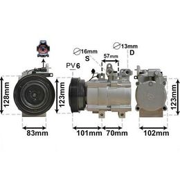 Van Wezel Kompressor, Klimaanlage 8200k219 f&uuml;r HYUNDAI