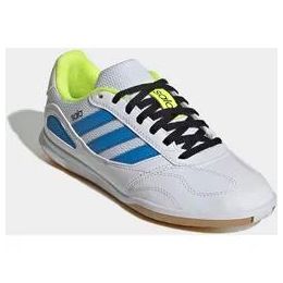 Fu&szlig;ballschuh Adidas PERFORMANCE "SUPER SALA COMPETITION III HALLENFUSSBALL KINDER", M&auml;dchen, Gr. 35, cloud wei&szlig;, lucid ray blau, solar gelb, Synthetik, Textil, Schuhe Fu&szlig;ballschuh, f&uuml;r Hallenboden, f&uuml;r Kinder & Jugendliche