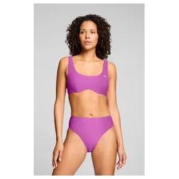 Highwaist-Bikini-Hose Puma "Puma SWIM WOMEN HIGH WAIST BRIEFS", Damen, Gr. L, N-Gr, electric orchid, Obermaterial: 80% Polyamid, 20% Elasthan, Badehosen, mit hohem Beinausschnitt, elastisch