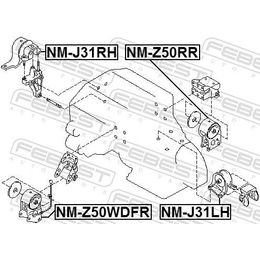 FEBEST Lagerung, Motor nmz50rr hinten f&uuml;r NISSAN