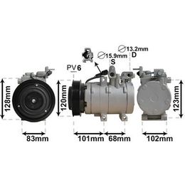 Van Wezel Kompressor, Klimaanlage 8200k123 f&uuml;r HYUNDAI