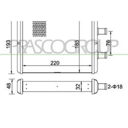 PRASCO W&auml;rmetauscher, Innenraumheizung ft927h001 f&uuml;r Fiat