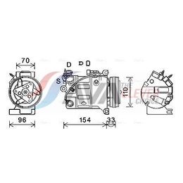 AVA QUALITY COOLING Kompressor, Klimaanlage voak183 f&uuml;r Volvo