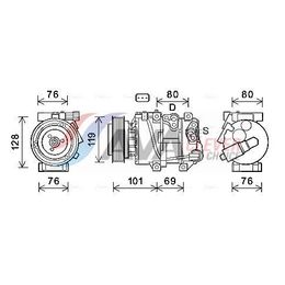 AVA QUALITY COOLING Kompressor, Klimaanlage kaak279 f&uuml;r HYUNDAI KIA