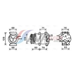 AVA QUALITY COOLING Kompressor, Klimaanlage fdak571 f&uuml;r Ford
