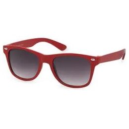 Wayfarer styleBREAKER "Kinder Sonnenbrille Nerd Style", Jungen, grau (gestell rot, glas grau verlauf), Modisch, Sonnenbrillen