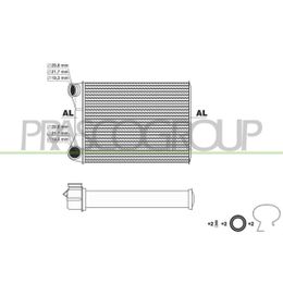 PRASCO W&auml;rmetauscher, Innenraumheizung ft133h002 f&uuml;r Fiat