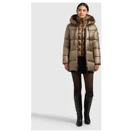 Steppjacke Khujo "DASHA 2IN1 (EINSATZ HERAUSNEHMBAR)", Damen, Gr. S, cane braun, 100% Nylon, unifarben, regular fit h&uuml;ftlang, eingesetzt elastischer Bund mit Windstopper, Jacken Steppjacke