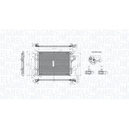 MAGNETI MARELLI Kondensator, Klimaanlage 350203802000 f&uuml;r HYUNDAI