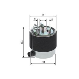 Bosch Kraftstofffilter f026402125 Leitungsfilter 124mm f&uuml;r NISSAN RENAULT