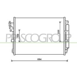 PRASCO Kondensator, Klimaanlage lr800c001 f&uuml;r LAND ROVER