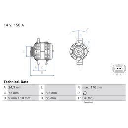 Bosch Generator 0986085110 f&uuml;r TOYOTA