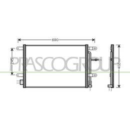 PRASCO Kondensator, Klimaanlage ad022c001 f&uuml;r SEAT Audi