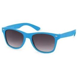 Wayfarer styleBREAKER "Kinder Sonnenbrille Nerd Style", Jungen, blau (gestell hellblau, glas grau verlauf), Modisch, Sonnenbrillen