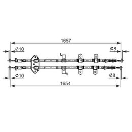 Bosch Seilzug, Feststellbremse 1987482896 f&uuml;r MAZDA