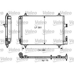 Valeo Kondensator, Klimaanlage 817824 f&uuml;r Peugeot