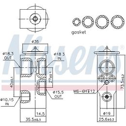 NISSENS Expansionsventil, Klimaanlage 999357 f&uuml;r TOYOTA