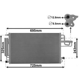 Van Wezel Kondensator, Klimaanlage 82005156 f&uuml;r HYUNDAI