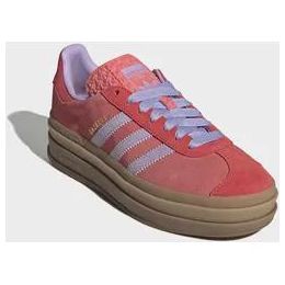 Sneaker Adidas ORIGINALS "GAZELLE BOLD", Damen, Gr. 38,5, semi flash rot, powder plum, semi lucid rot, Leder, Schuhe Sneaker