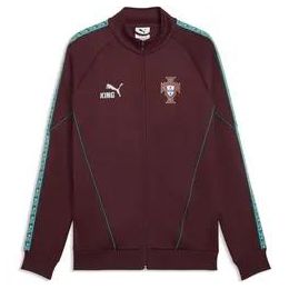 Sweatjacke Puma "Portugal KING Anthem Jacke Herren", Damen, Gr. XXL, ruby shimmer sea glass rot blau, Obermaterial: 37% Baumwolle, 63% Polyester. Taschenfutter: 100% Polyester. Rippe: 93% Polyester, 7% Elasthan. Besatz: 100% Polyester, Sweatjacken Sweatjacke