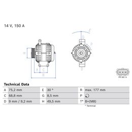 Bosch Generator 0986086440 f&uuml;r Ford