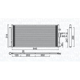 MAGNETI MARELLI Kondensator, Klimaanlage 350203644000 f&uuml;r ABARTH ALFAROME/Fiat/LANCI