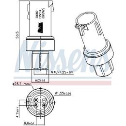 NISSENS Druckschalter, Klimaanlage 301052 f&uuml;r FORD ASTON MARTIN