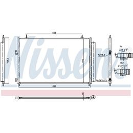 NISSENS Kondensator, Klimaanlage 940961 f&uuml;r TOYOTA