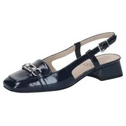 Slingpumps Caprice "Caprice Pumps Leder", Damen, Gr. 37,5, ocean, Leder, Schuhe Slingpumps