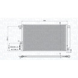 MAGNETI MARELLI Kondensator, Klimaanlage 350203100500 f&uuml;r Opel ALFAROME/Fiat/LANCI Vaughall