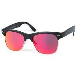 Wayfarer styleBREAKER "Kinder Sonnenbrille Ovale Gl&auml;ser", Jungen, rot (gestell schwarz, gold, glas orange, rot verspiegelt), Modisch, Sonnenbrillen