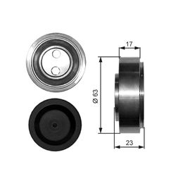 GATES Spannrolle, Keilrippenriemen t38228 f&uuml;r VW