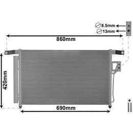 Van Wezel Kondensator, Klimaanlage 82005175 f&uuml;r HYUNDAI