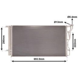 Van Wezel Kondensator, Klimaanlage 82005298 f&uuml;r HYUNDAI