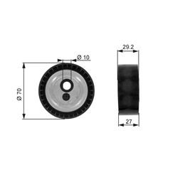 GATES Spannrolle, Keilrippenriemen t38231 f&uuml;r Peugeot LANCIA Suzuki