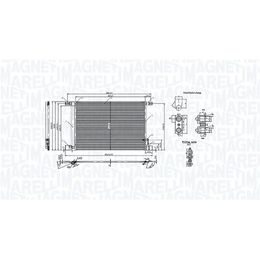 MAGNETI MARELLI Kondensator, Klimaanlage 350203010600 f&uuml;r VAG